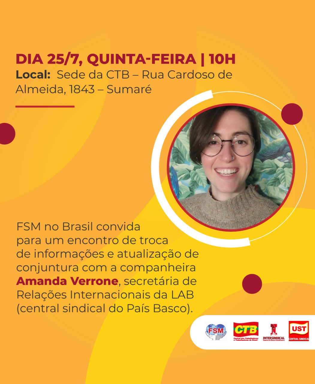 CTB recebe Amanda Verrone, representante do LAB, maior sindicato de ...