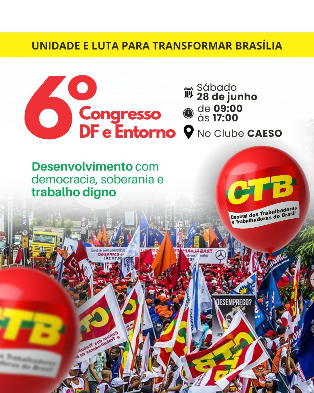 CTB-DF realiza 6º Congresso no próximo sábado (28) com foco em ...